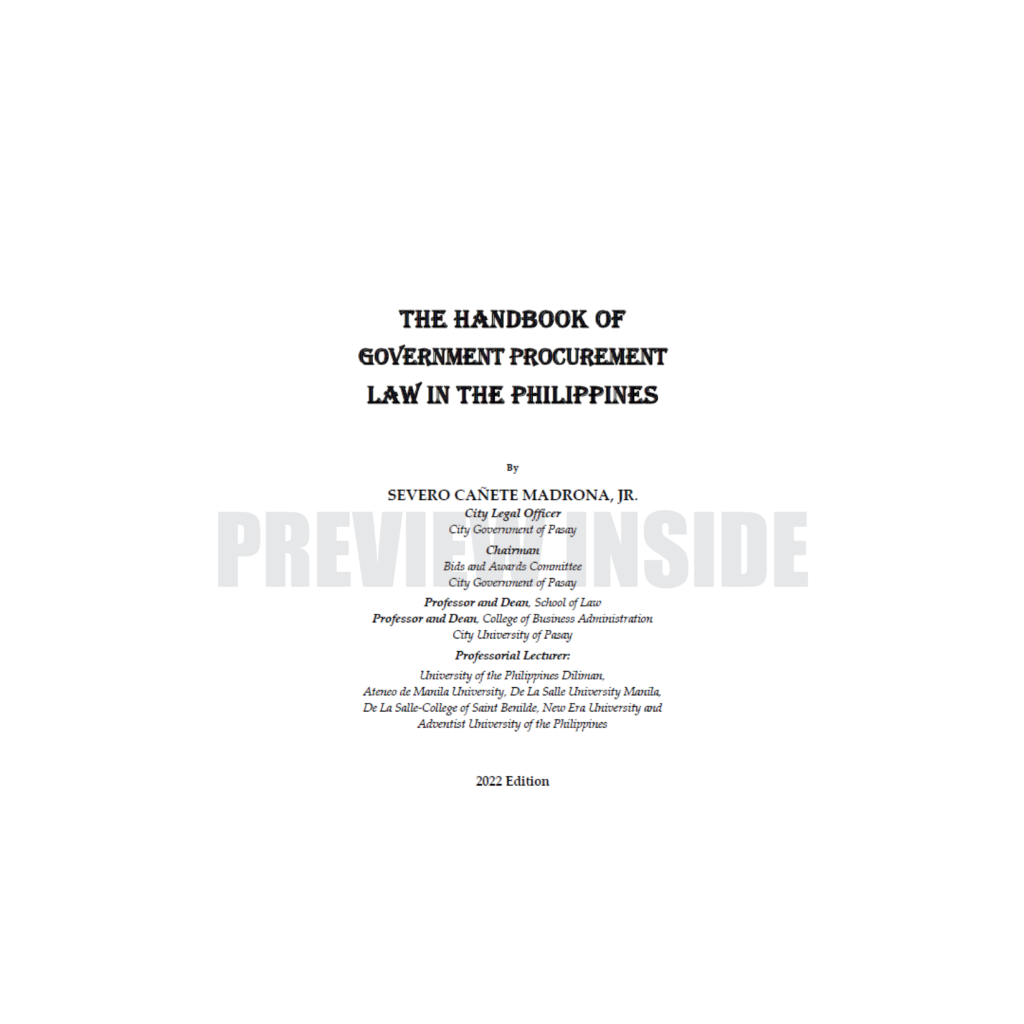 The Handbook of Government Procurement Law in the Philippines ...