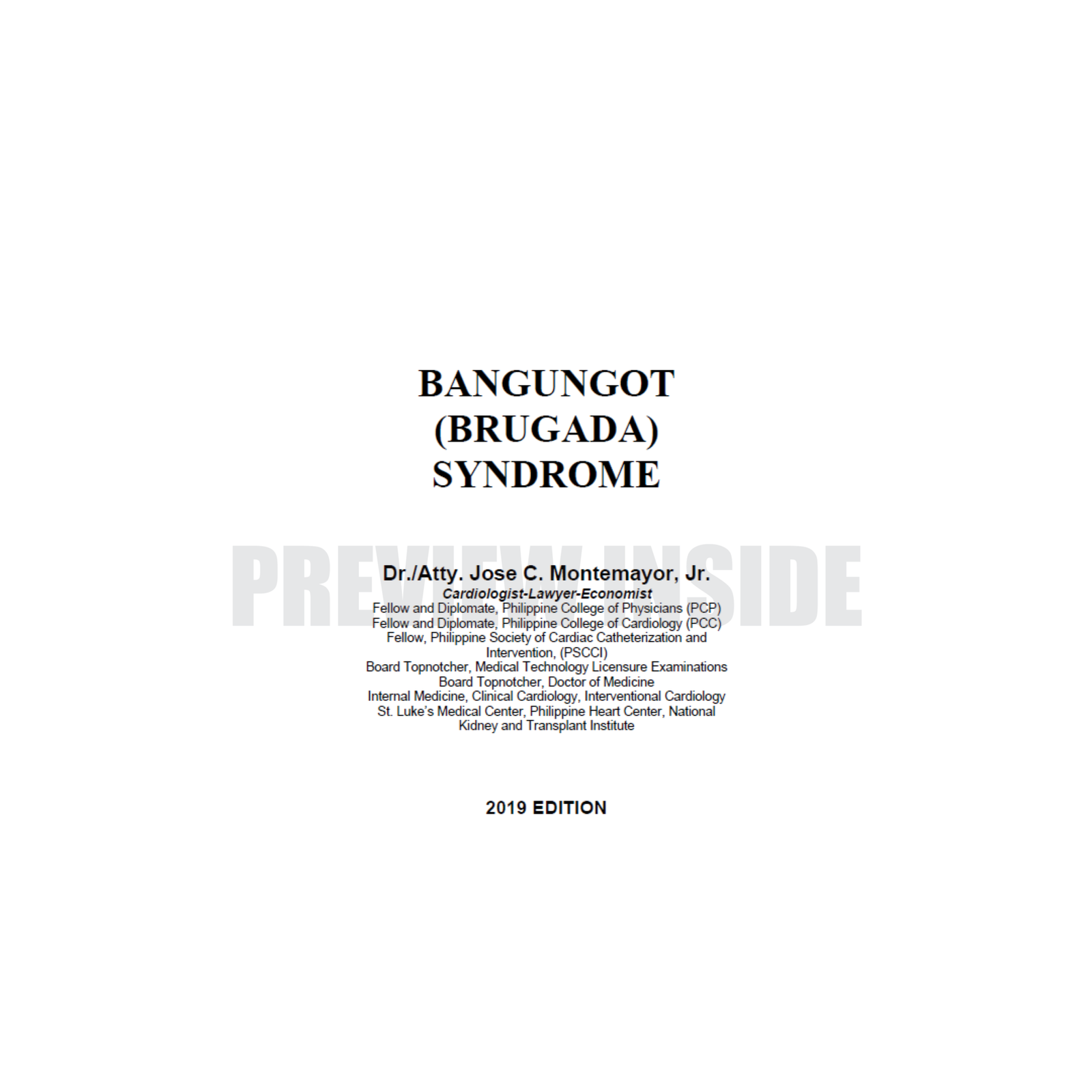 Bangungot (Brugada) Syndrome – Centralbooks