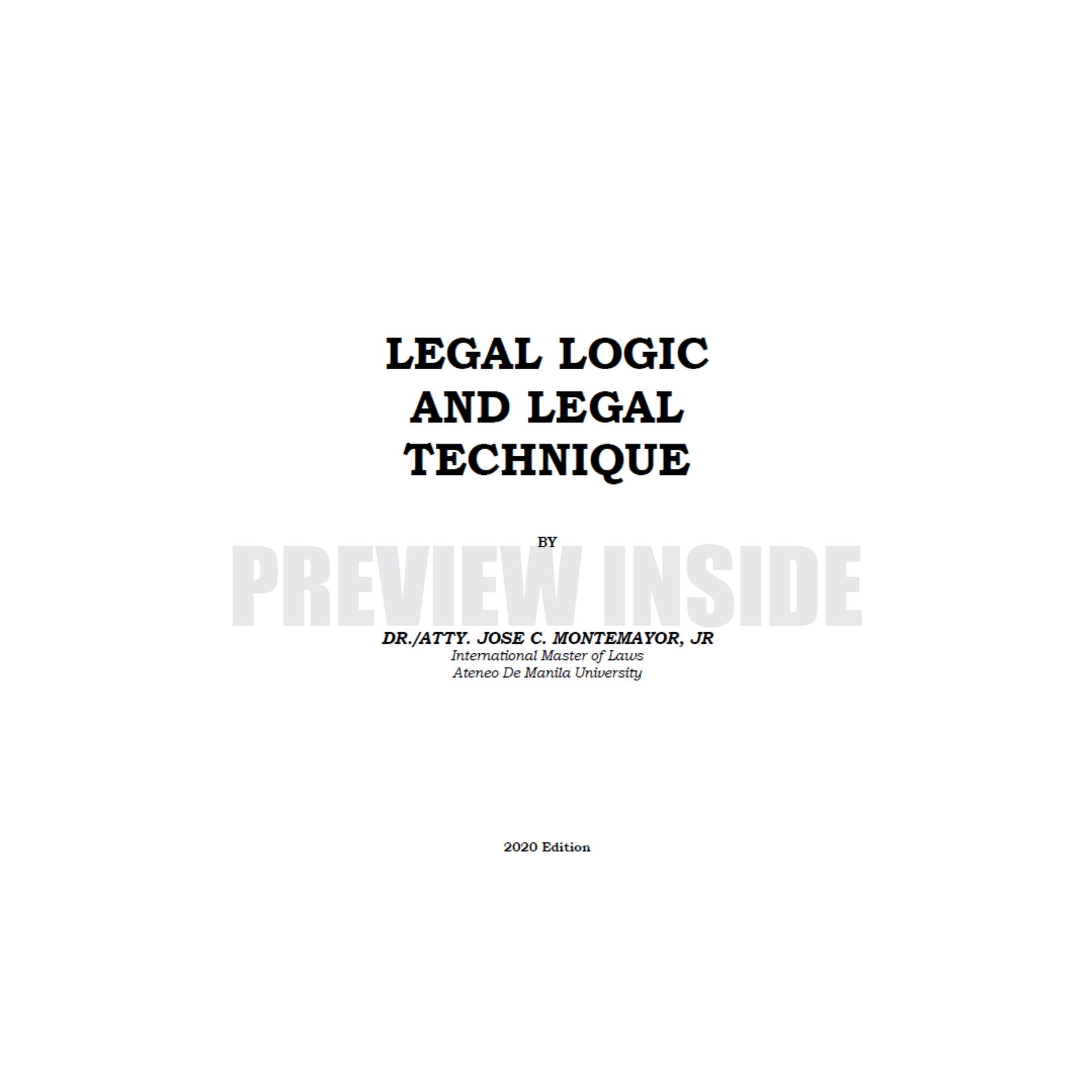 Legal Logic and Legal Technique – Centralbooks