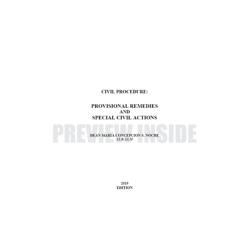 Civil Procedure: Provisional Remedies and Special Civil Actions – Centralbooks