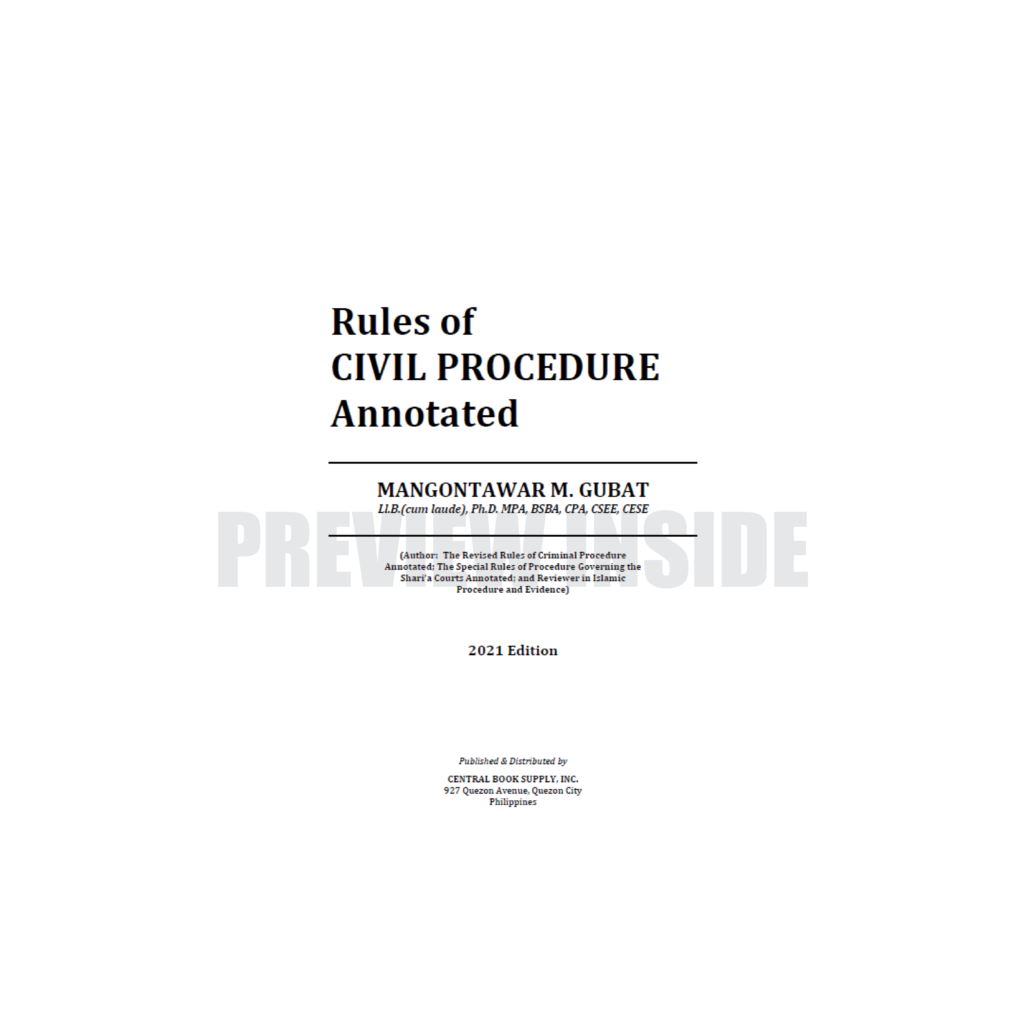 Rules of Civil Procedure Annotated – Centralbooks