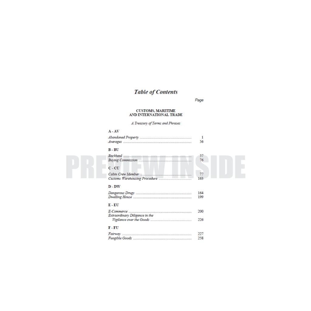 Customs, Maritime and International Trade – Centralbooks