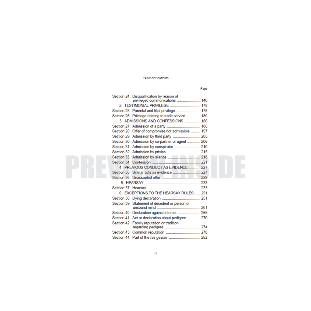 Revised Rules on Evidence (Commentaries, Rules, and Cases) – Centralbooks