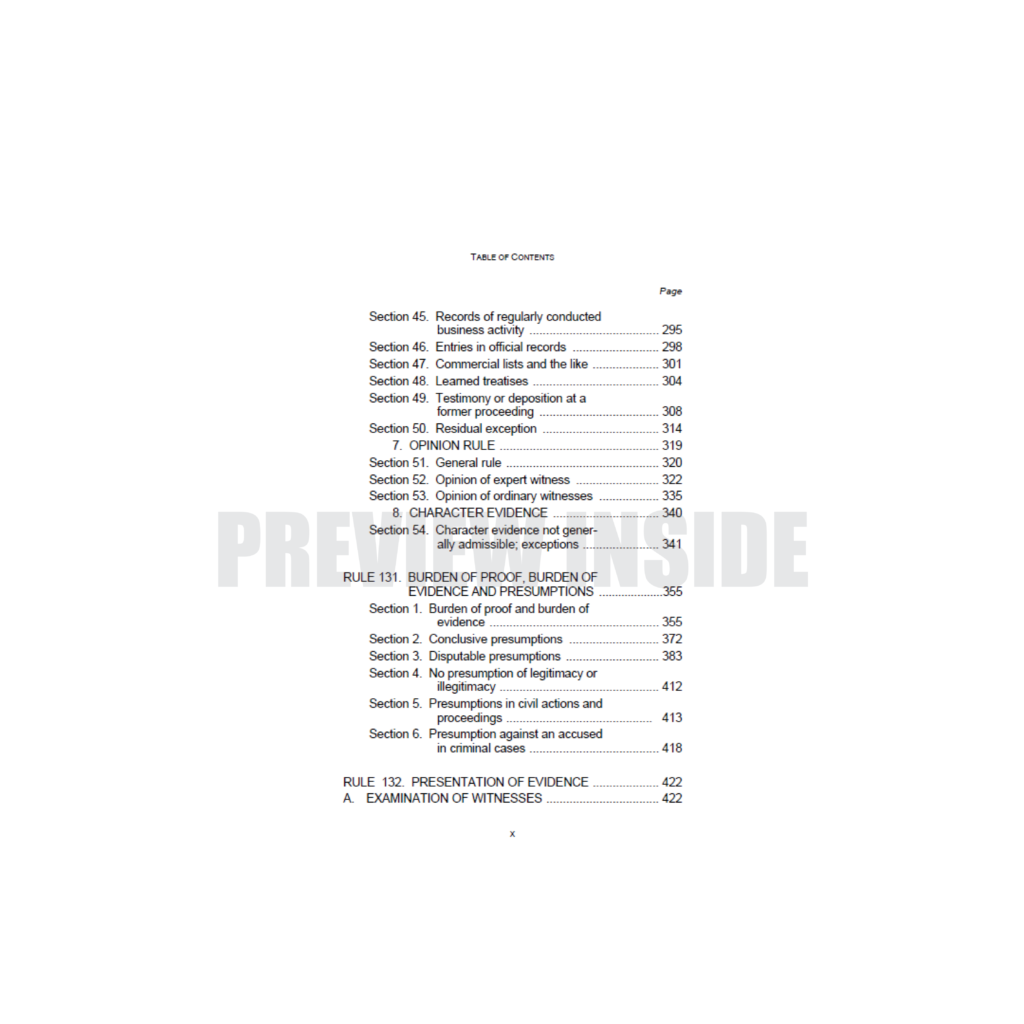 Revised Rules on Evidence (Commentaries, Rules, and Cases) – Centralbooks