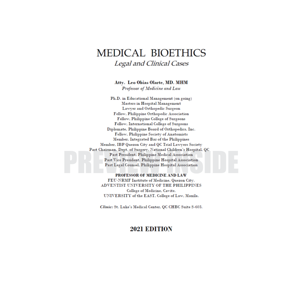 Medical Bioethics Legal and Clinical Cases – Centralbooks