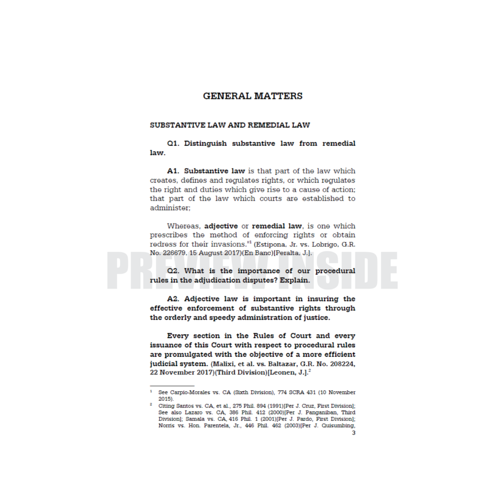 Bar Reviewer in Remedial Law (Syllabus-Based) Volume I Part I ...