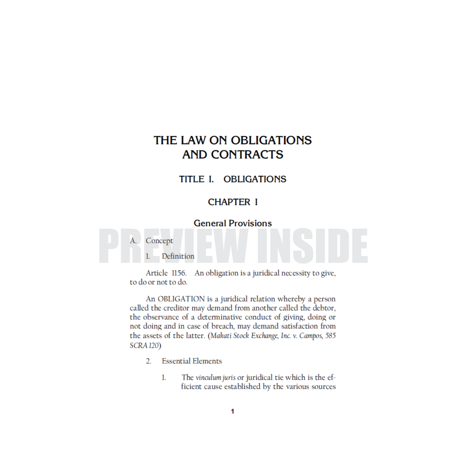 A Bar Oriented Approach to the Law On Obligations and Contracts ...