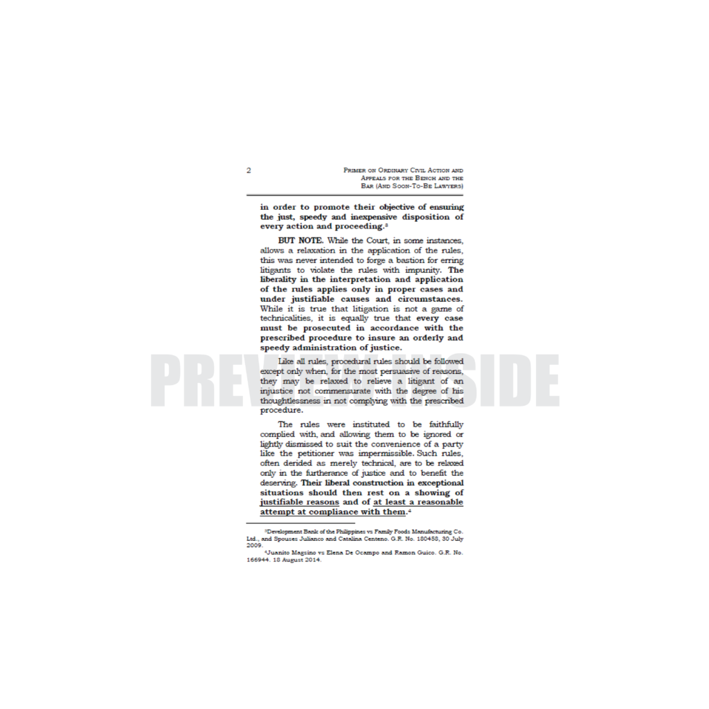 Primer on Ordinary Civil Action and Appeals for the Bench and the Bar ...