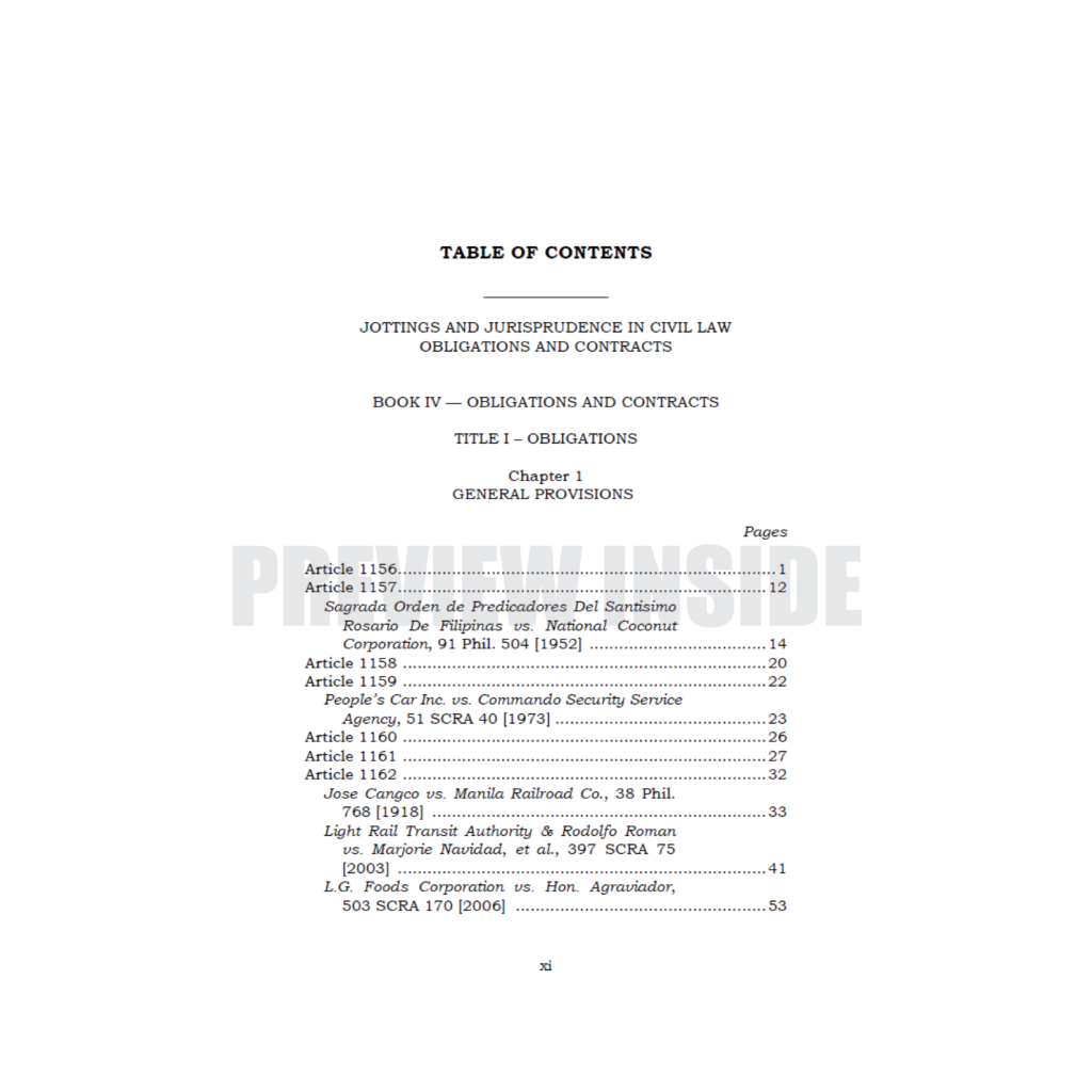 Jottings and Jurisprudence in Civil Law (Obligations and Contracts ...