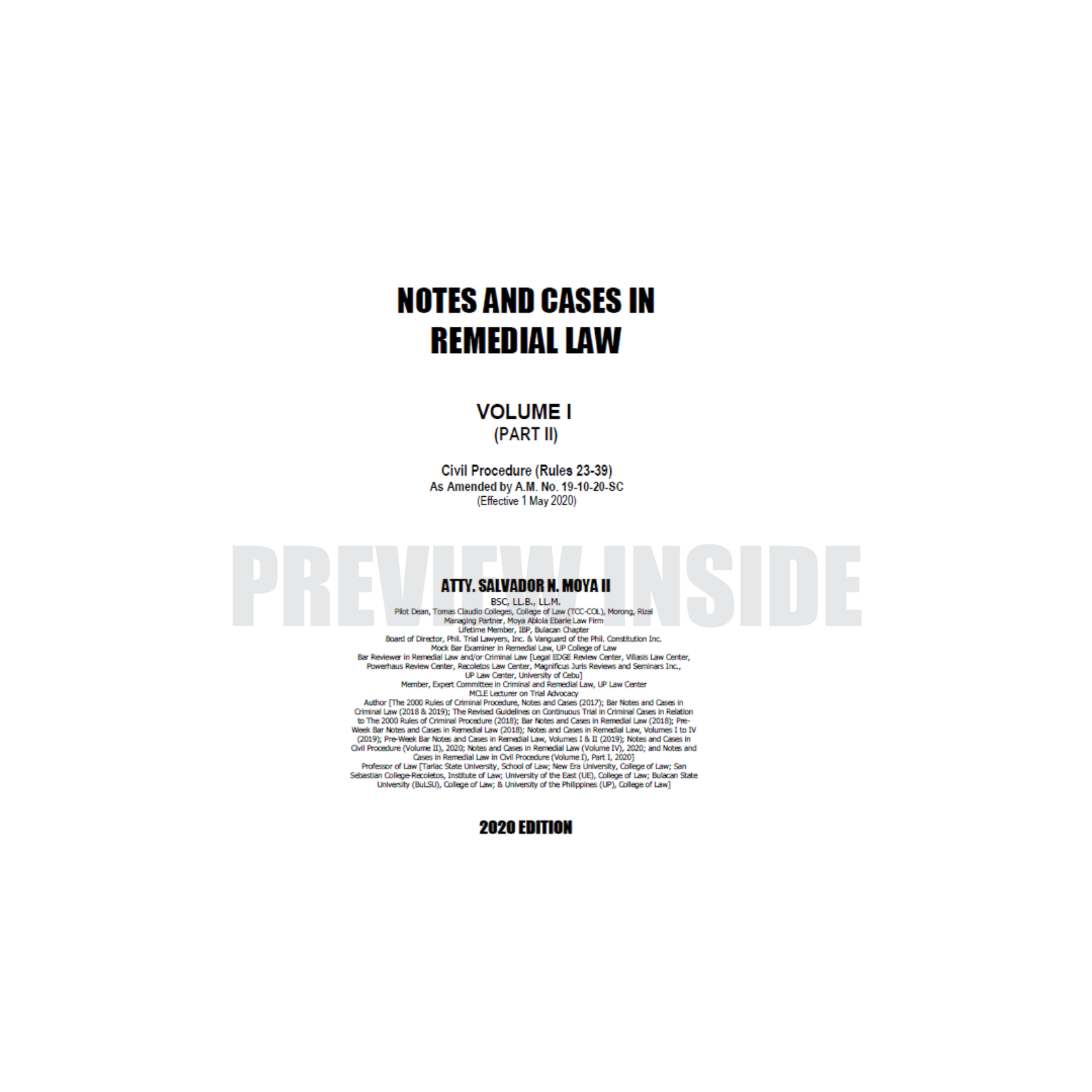 Notes and Cases in Remedial Law (Civil Procedure) Vol. I Part 2 ...
