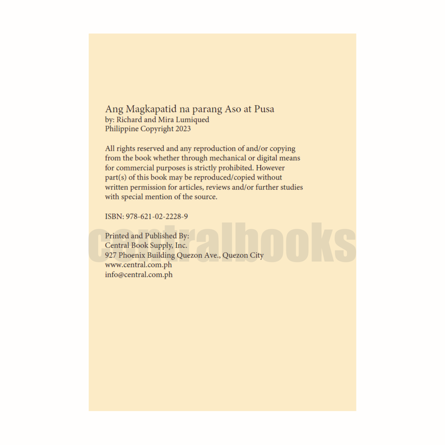 Ang Magkapatid na parang Aso at Pusa – Centralbooks