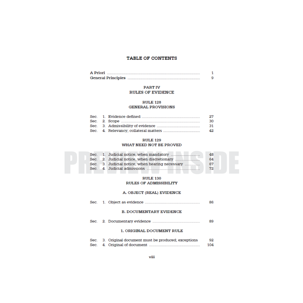 Notes and Cases in Remedial Law (Evidence) Vol. IV – Centralbooks