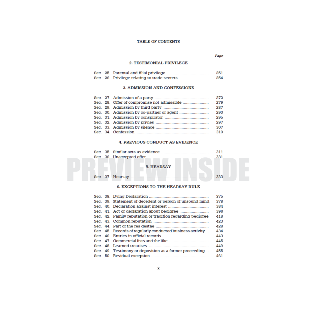 Notes and Cases in Remedial Law (Evidence) Vol. IV – Centralbooks