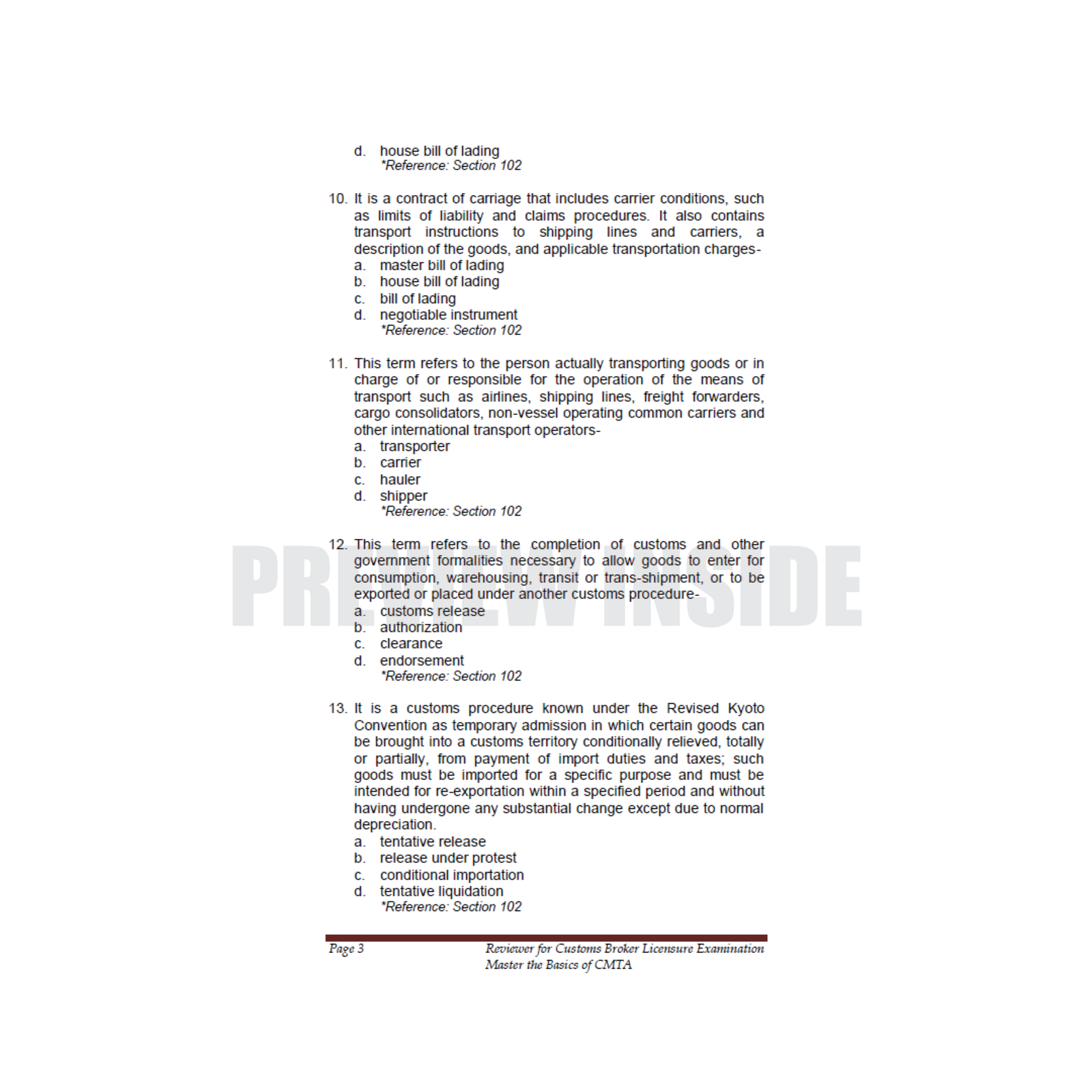 Reviewer for Customs Broker Licensure Examination – Centralbooks