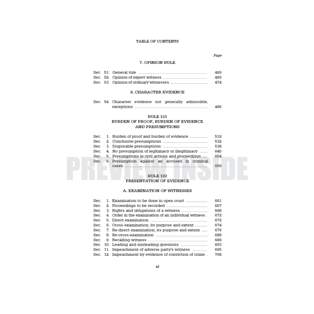 Notes and Cases in Remedial Law (Evidence) Vol. IV – Centralbooks