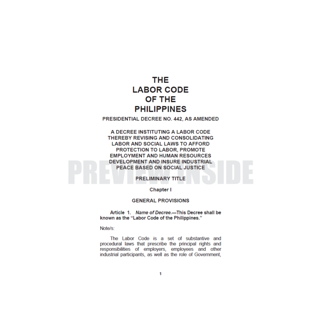 The Labor Code of the Philippines – Centralbooks