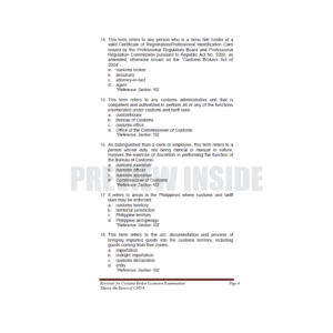 Reviewer for Customs Broker Licensure Examination – Centralbooks