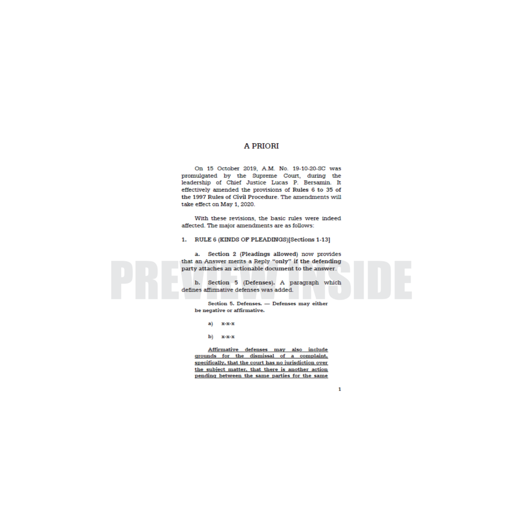 Notes and Cases in Remedial Law (Civil Procedure) Vol. I Part 1 ...