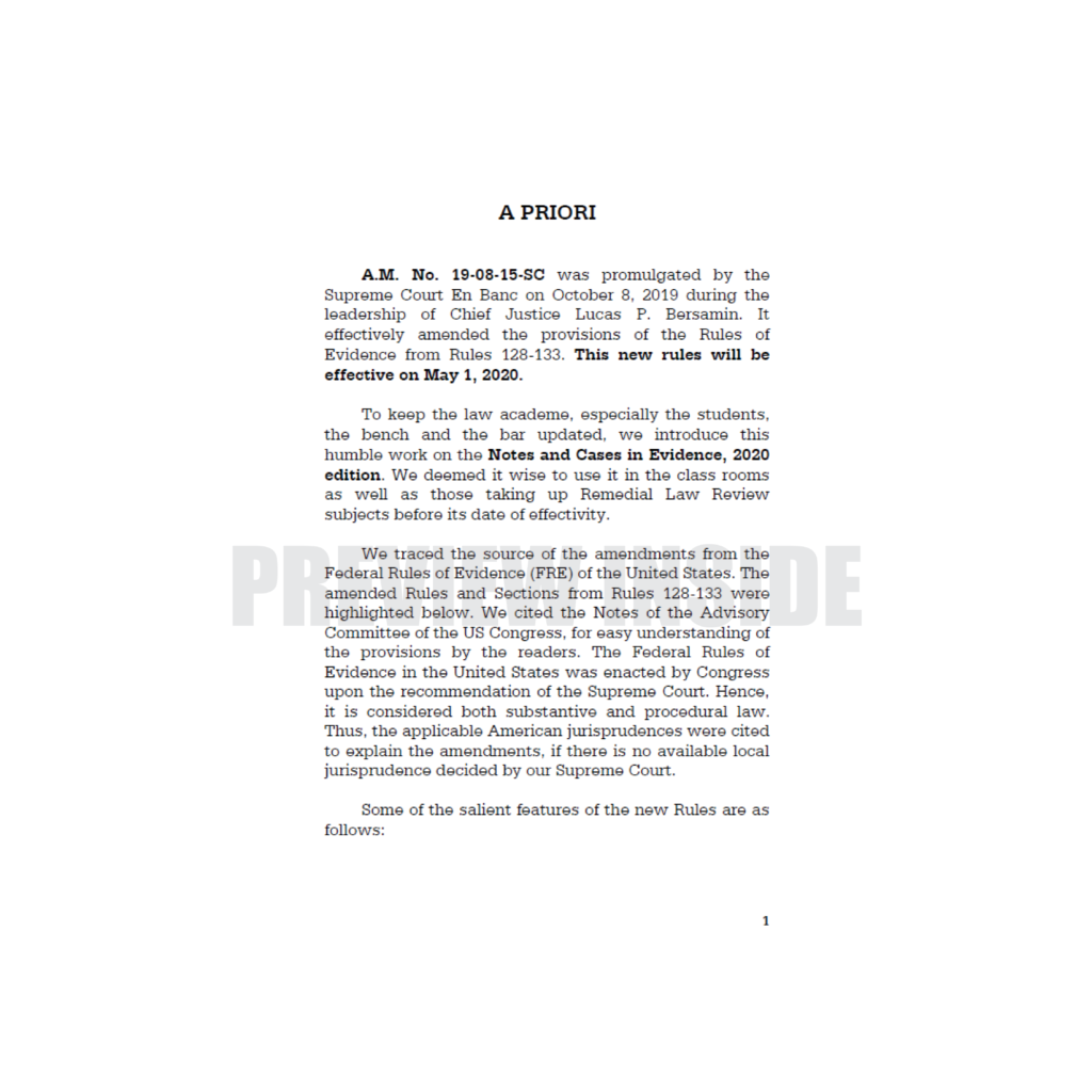 Notes and Cases in Remedial Law (Evidence) Vol. IV – Centralbooks