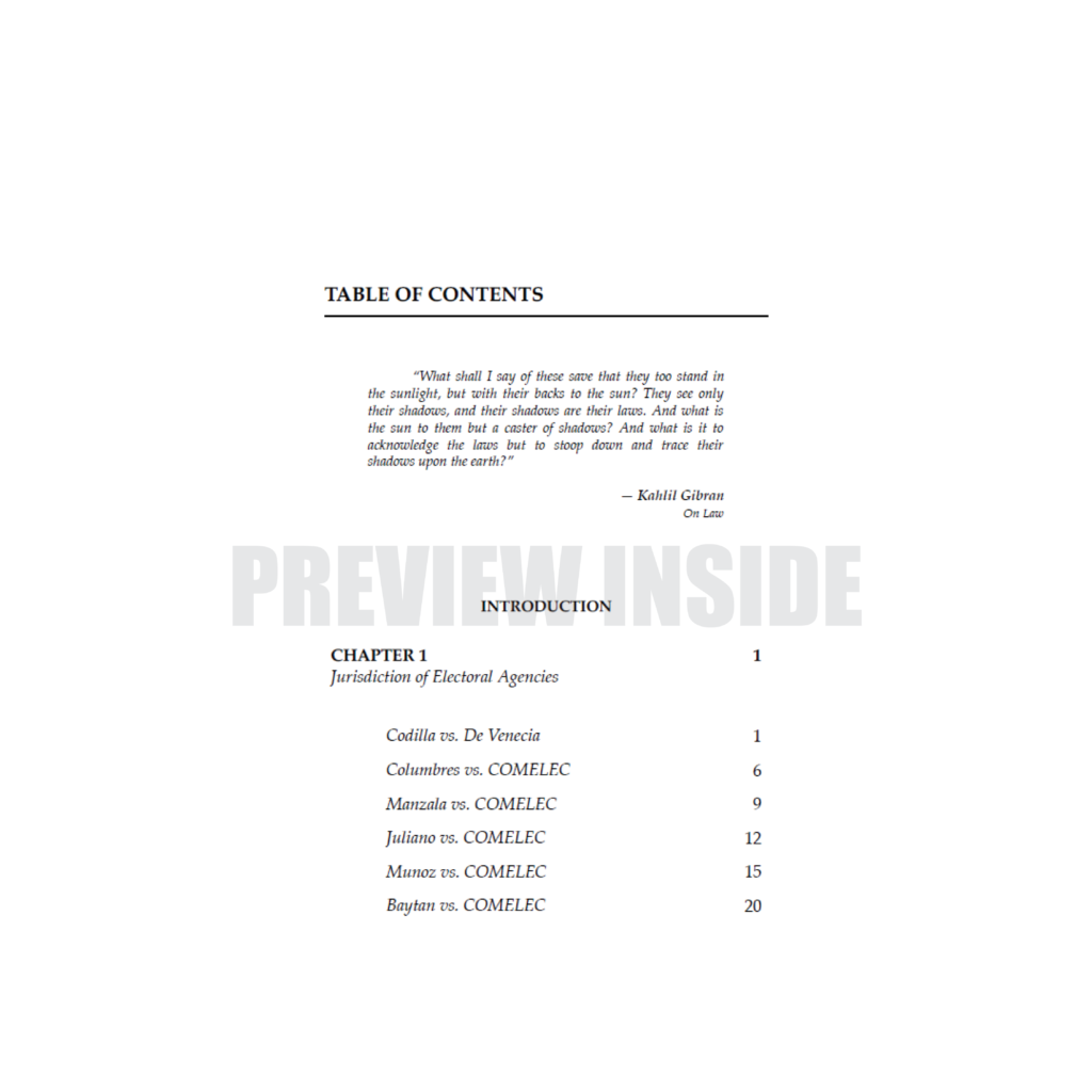 Ratio Legis: Election Law – Centralbooks