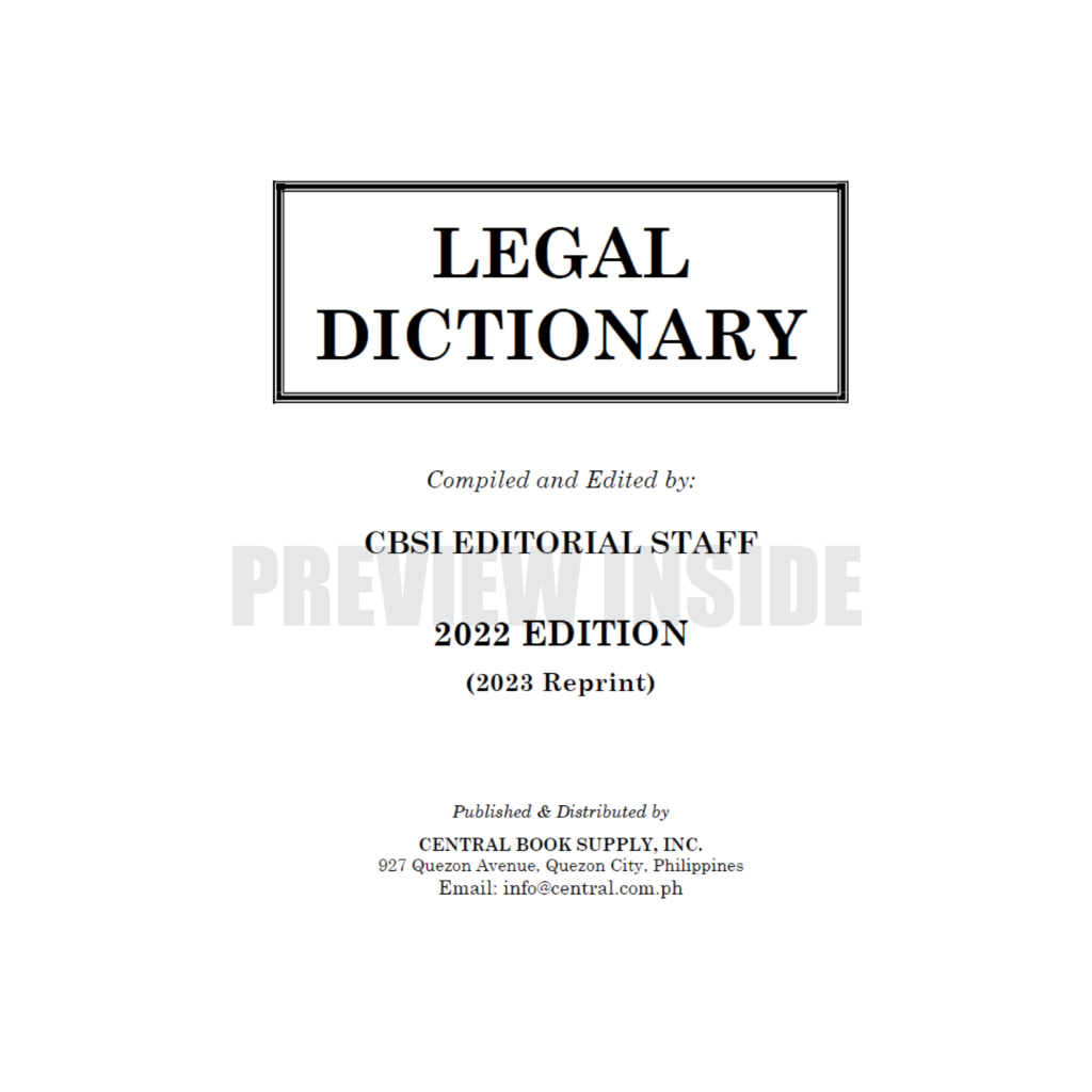 Legal Dictionary – Centralbooks