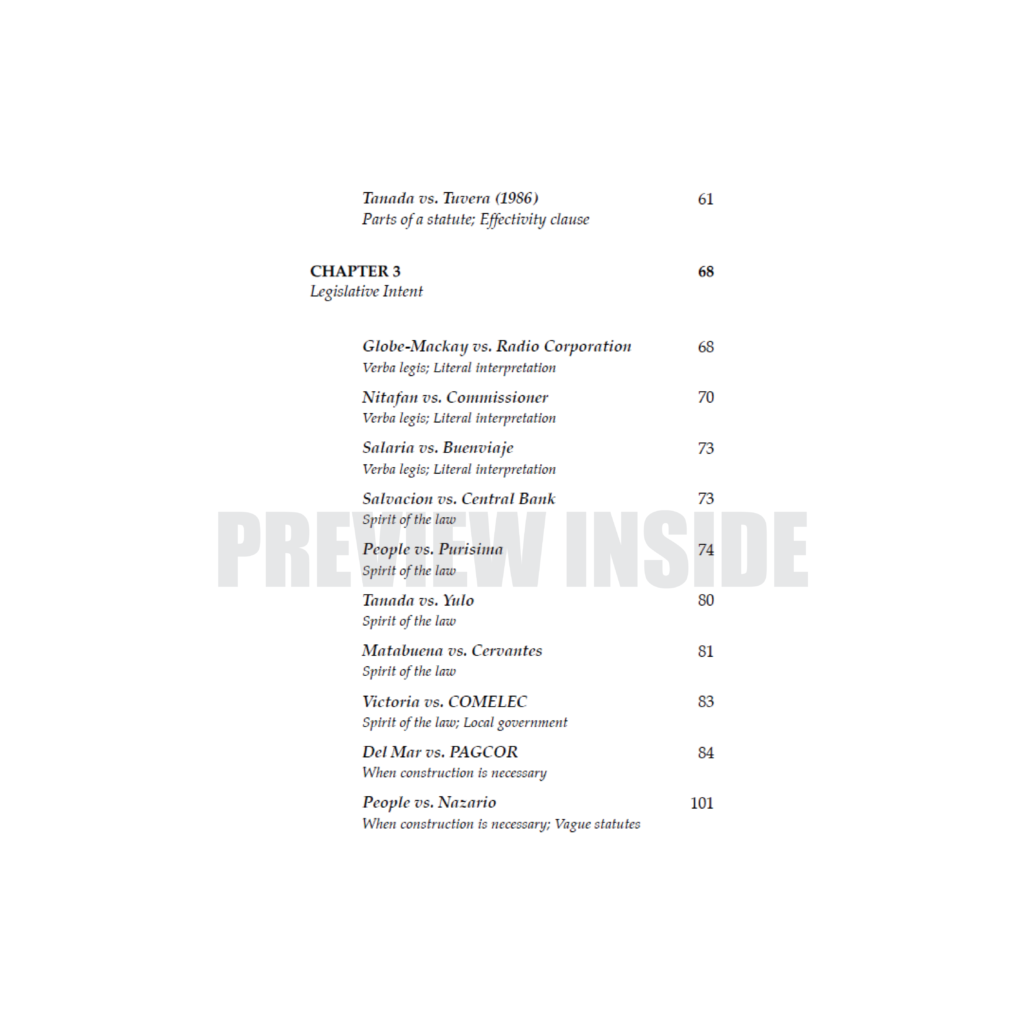 Ratio Legis: Statutory Construction – Centralbooks