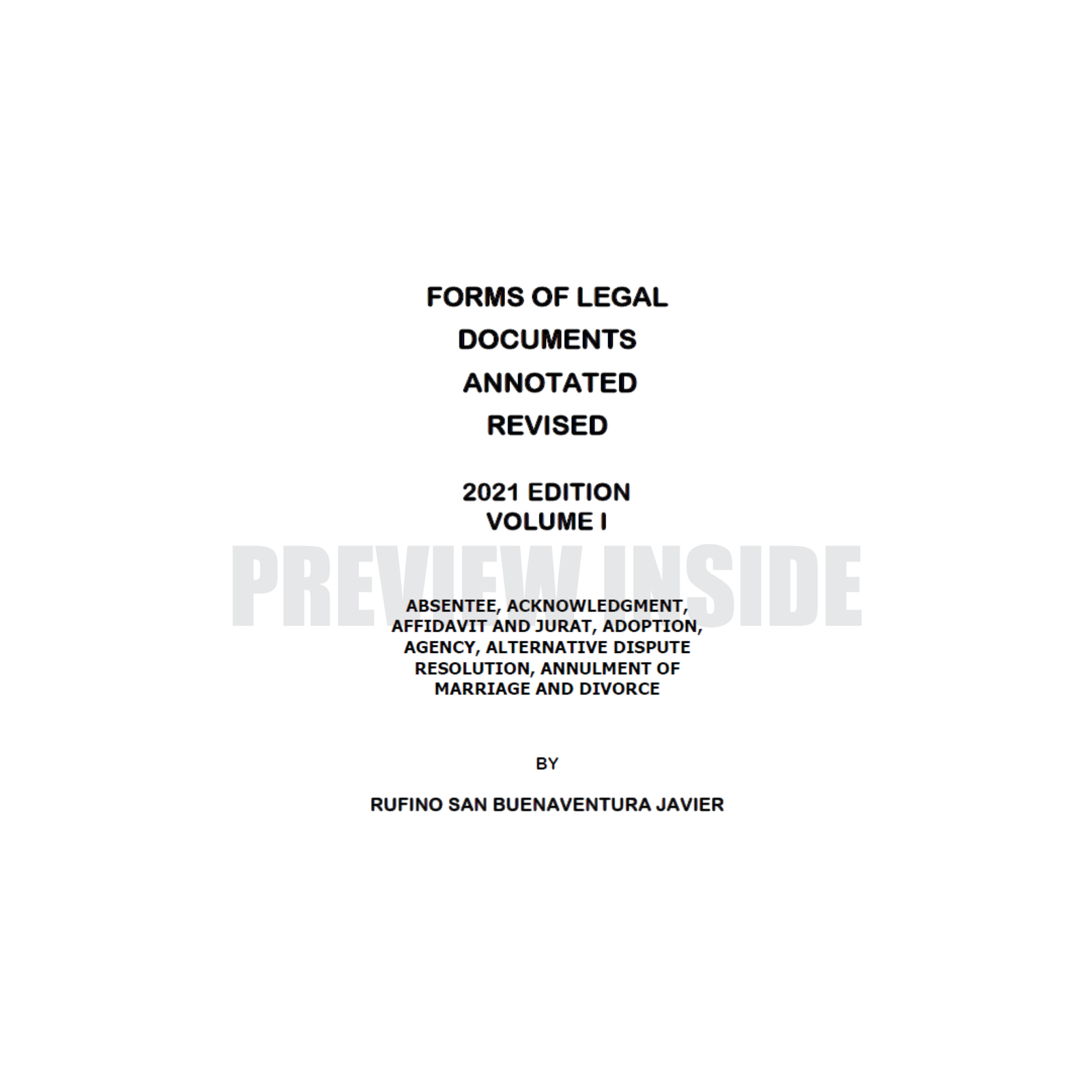 Forms of Legal Documents Annotated Revised (Volume 1) – Centralbooks