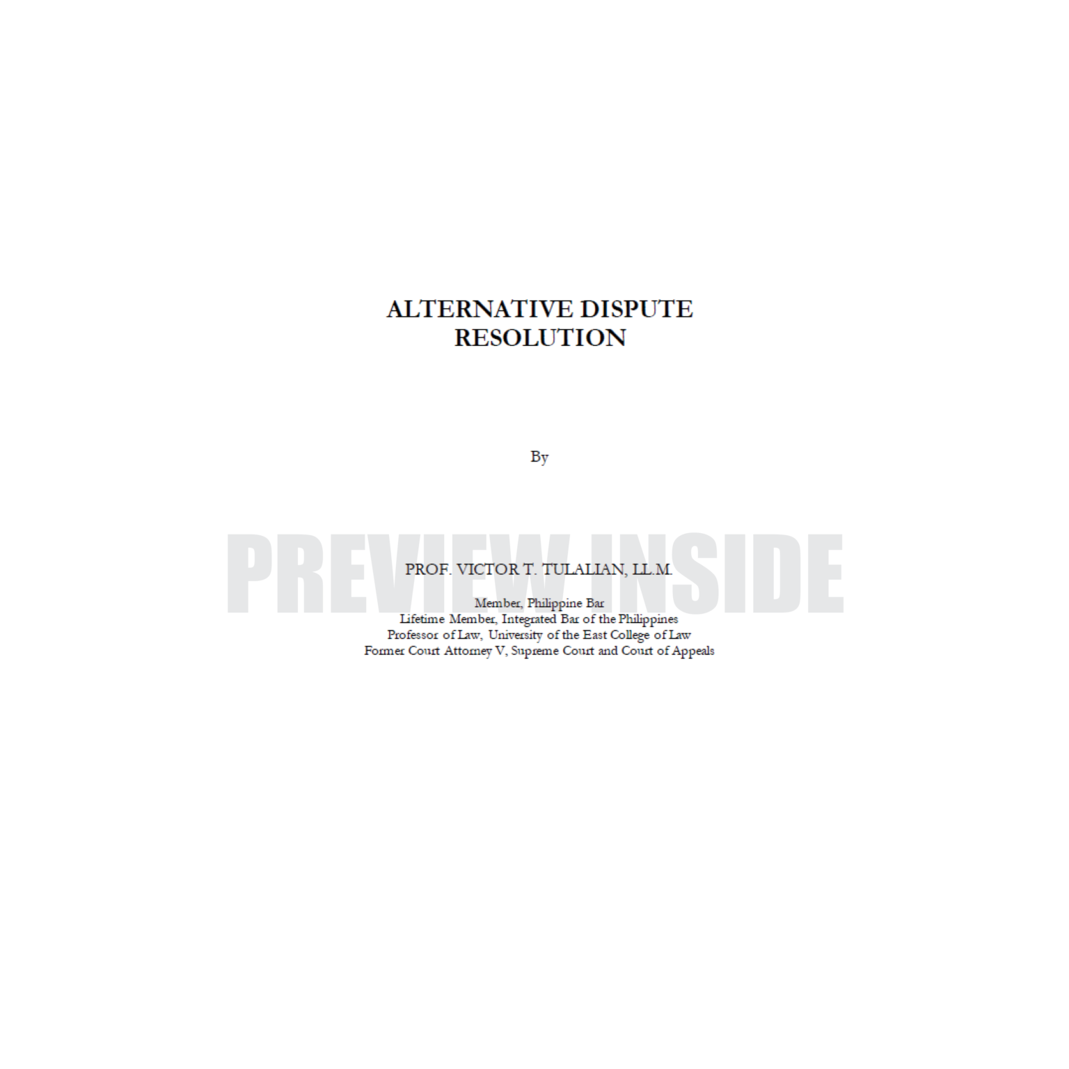 Alternative Dispute Resolution – Centralbooks