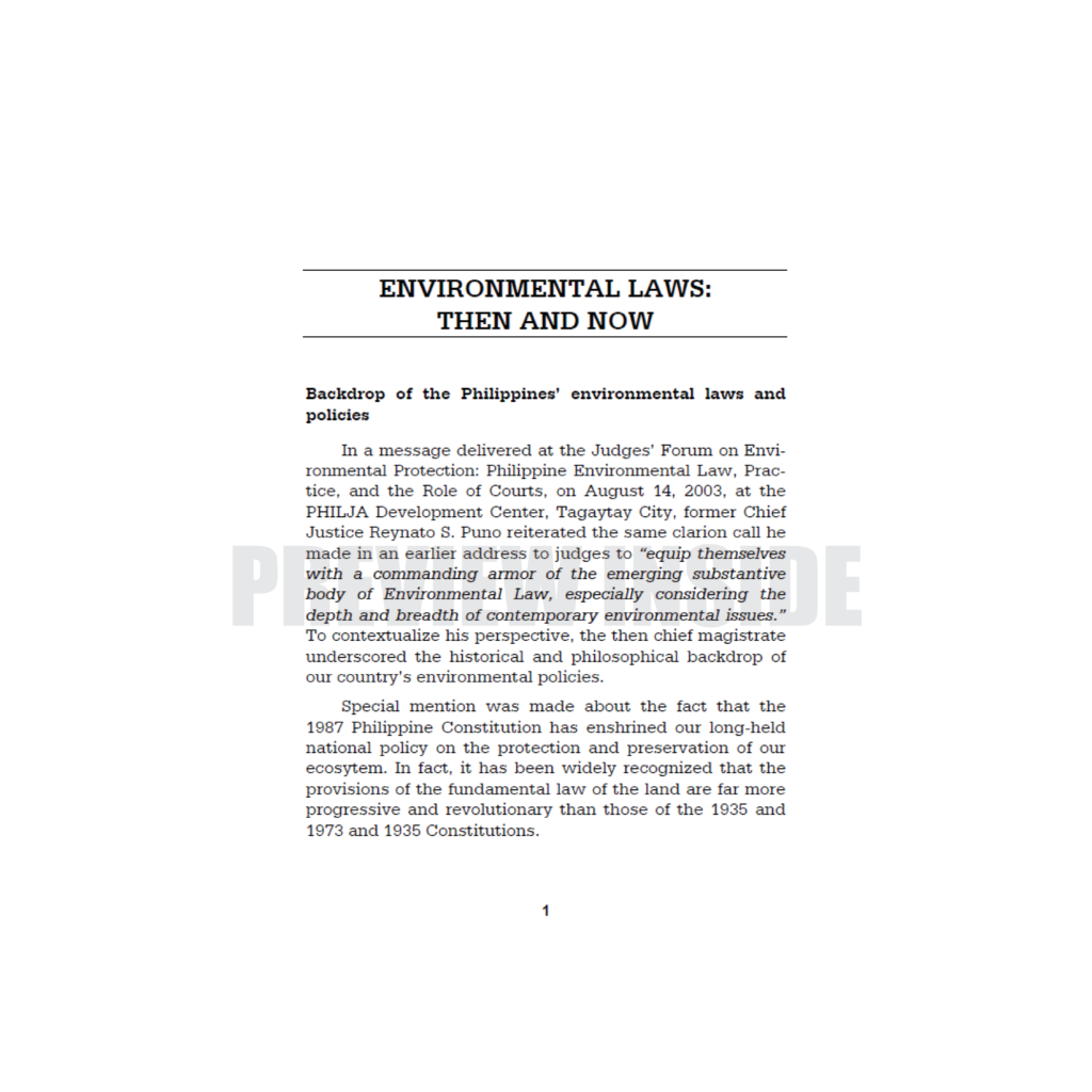 Philippine Environmental Laws, Policies and Case Remedies: An Academic ...