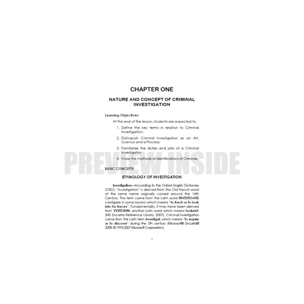 Fundamentals of Criminal Investigation and Intelligence – Centralbooks