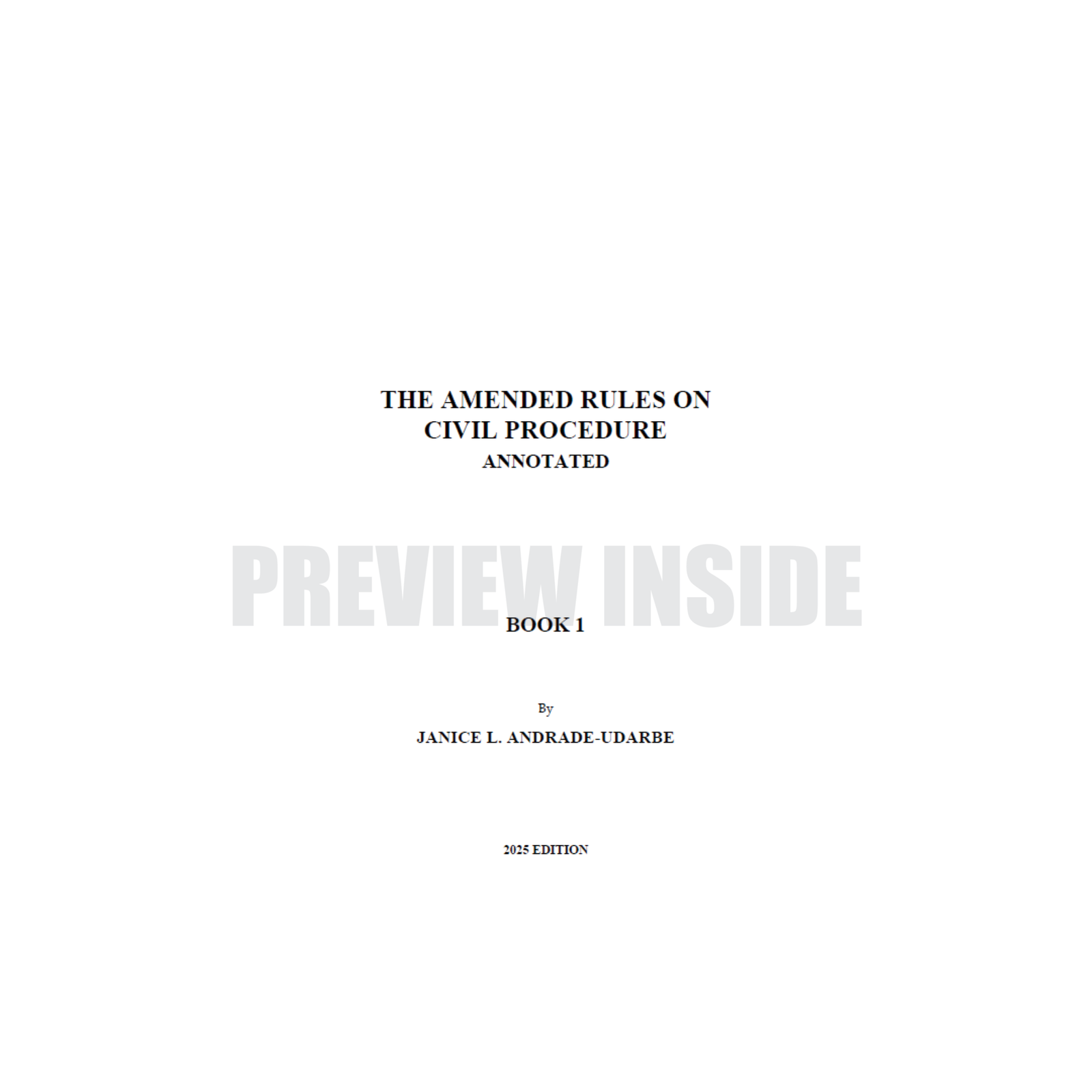 The Amended Rules on Civil Procedure Annotated (Book 1) – Centralbooks