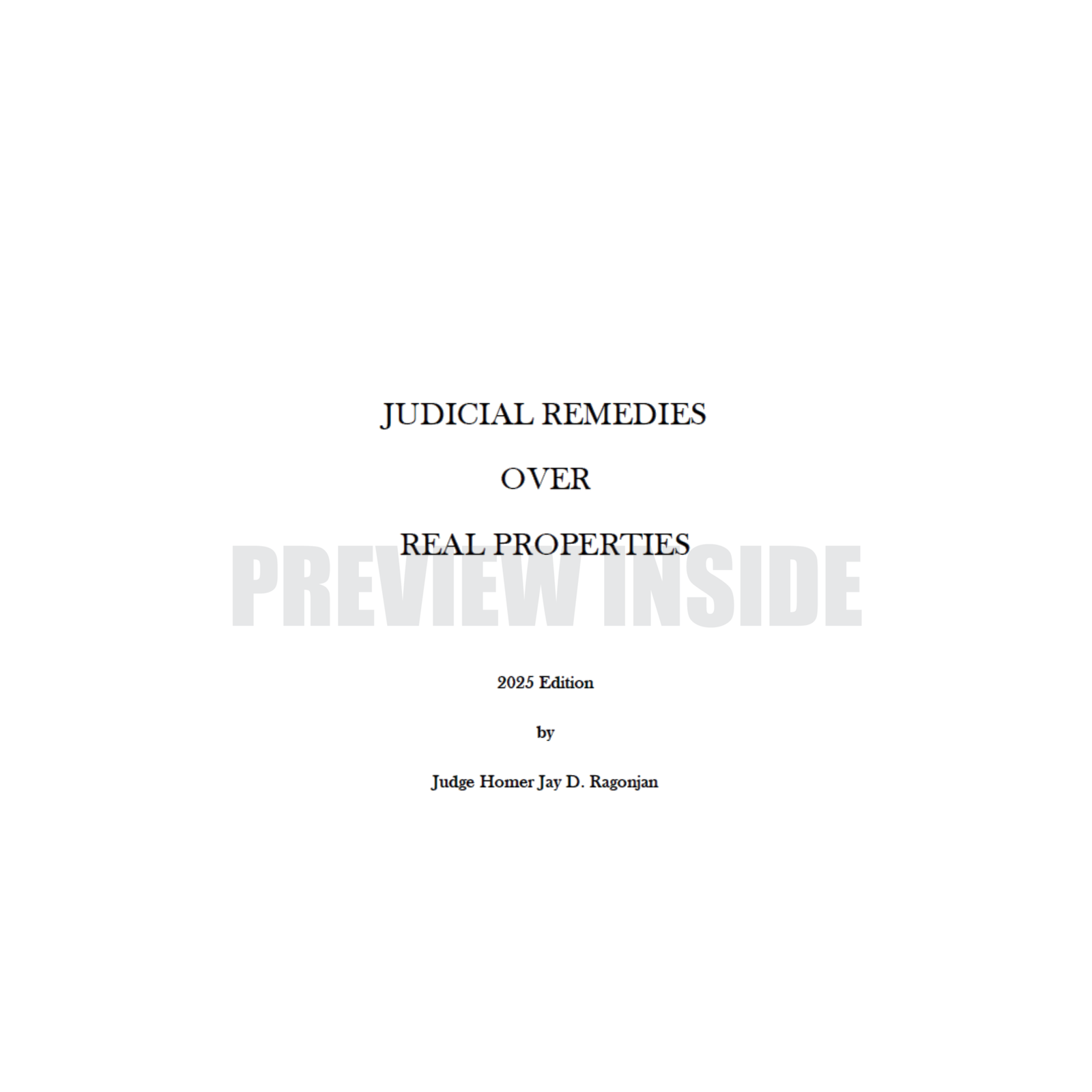 Judicial Remedies Over Real Properties – Centralbooks