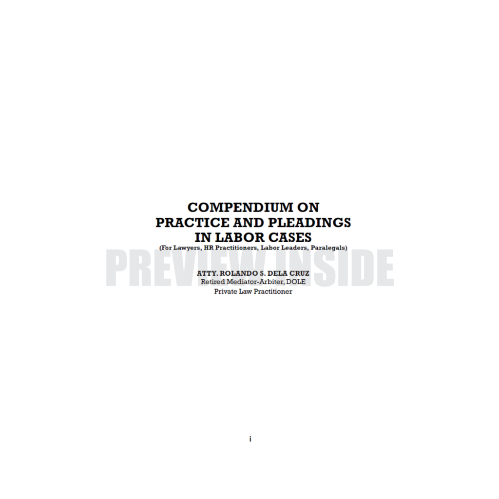 Compendium on Practice and Pleadings in Labor Cases – Centralbooks