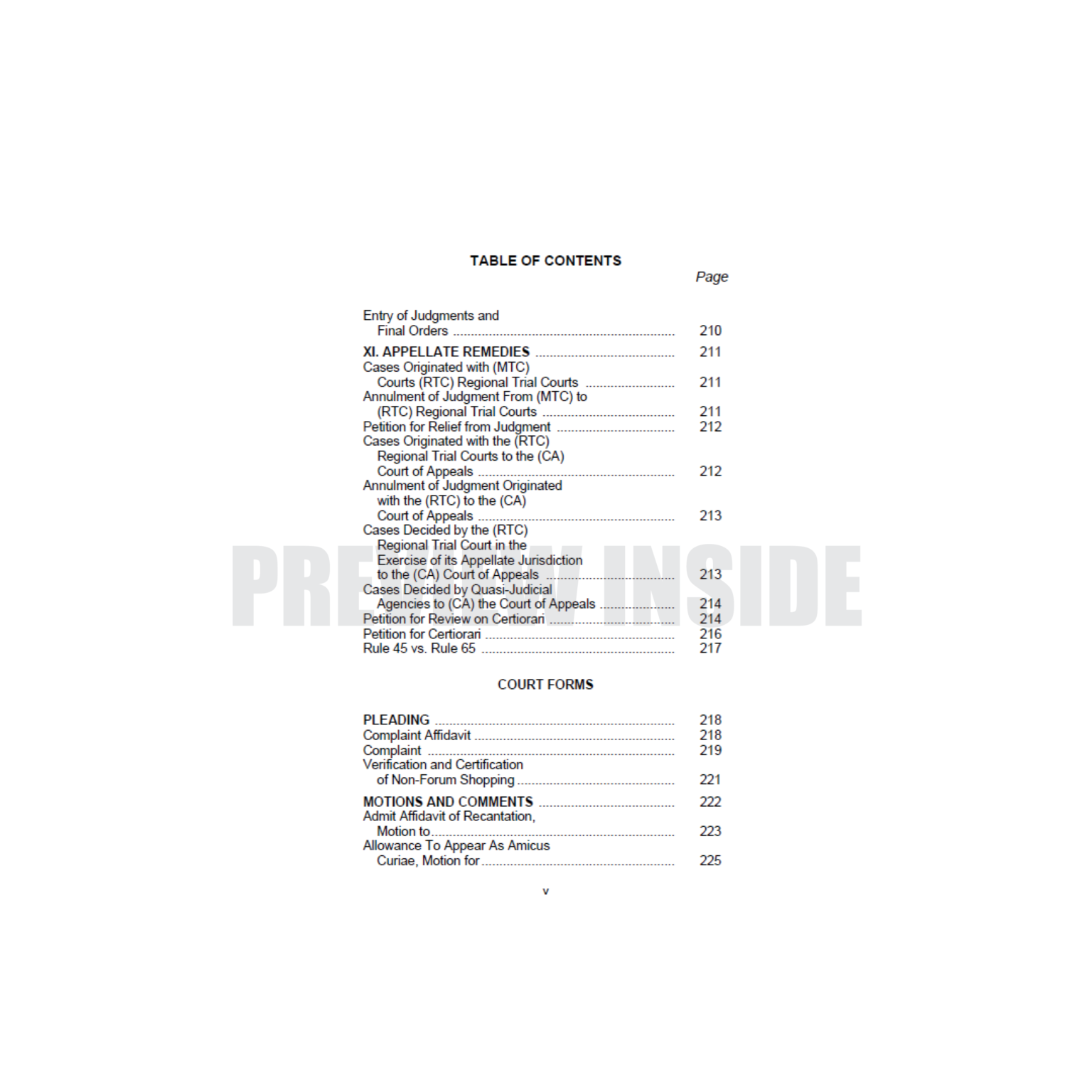Handbook for Practicing Lawyers and Bar Reviewees in Civil Procedure ...