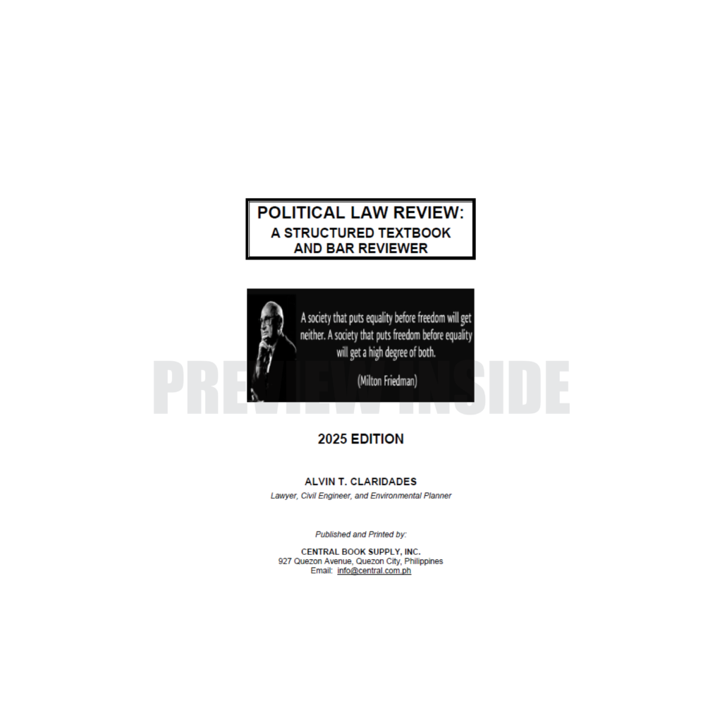 Political Law Review: A Structured Textbook and Bar Reviewer – Centralbooks