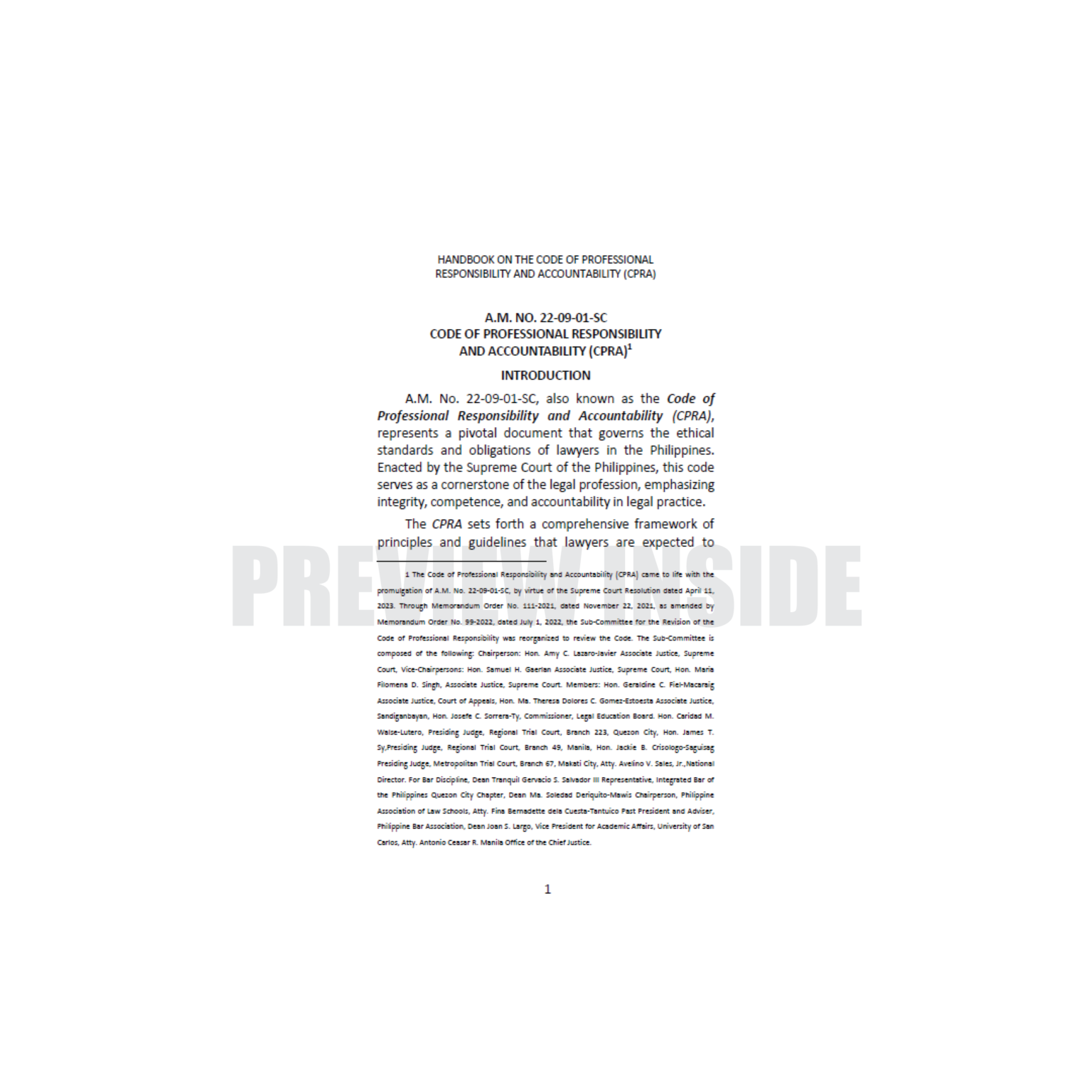 Handbook on the Code of Professional Responsibility and Accountability ...