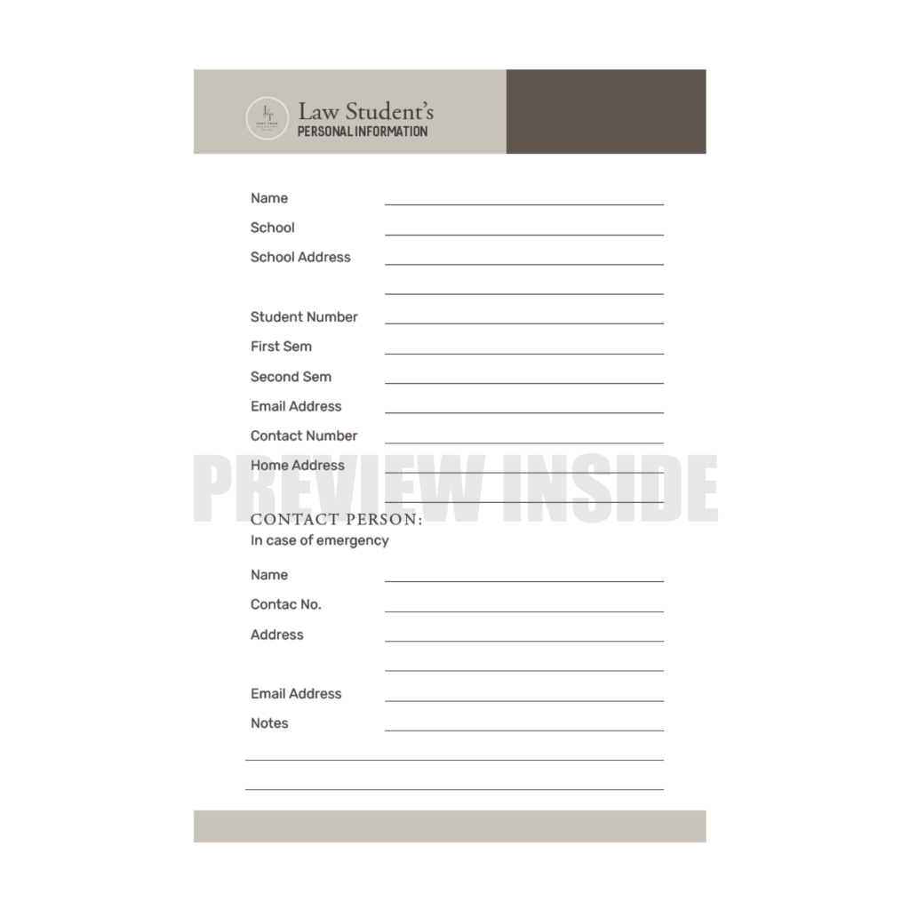 Law Student Journal Planner 2025 – Centralbooks