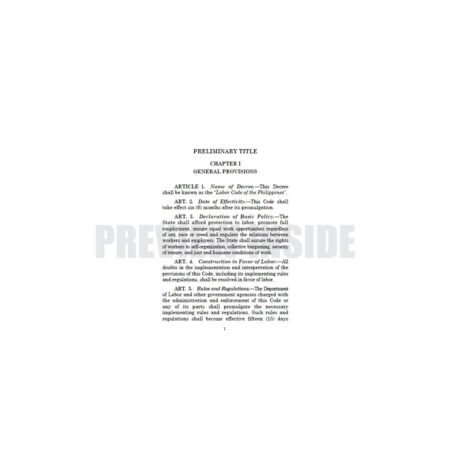 The Labor Code of the Philippines (Codal) – Centralbooks