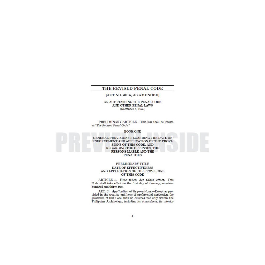 The Revised Penal Code (Lawyer’s Edition) – Centralbooks