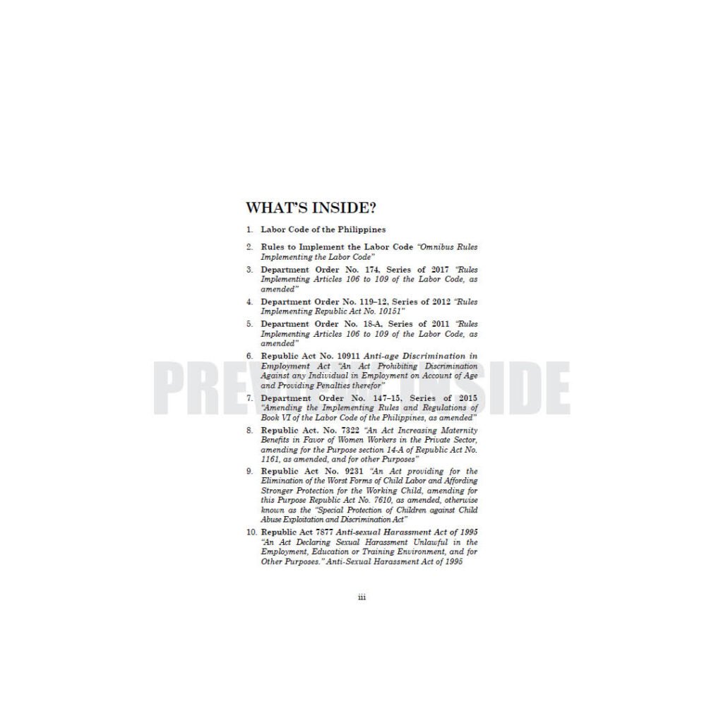 The Labor Code of the Philippines (Lawyer’s Edition) – Centralbooks