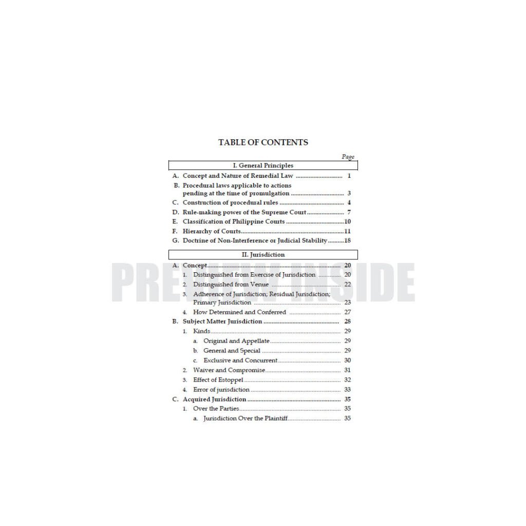 Compendious Bar Reviewer on Remedial Law: Based on Bar Exam Syllabus ...