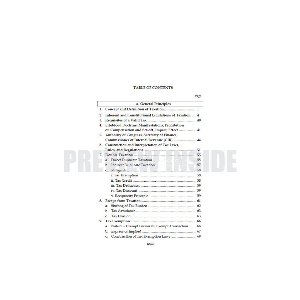 Compendious Bar Reviewer on Taxation Law: Based on Bar Exam Syllabus ...