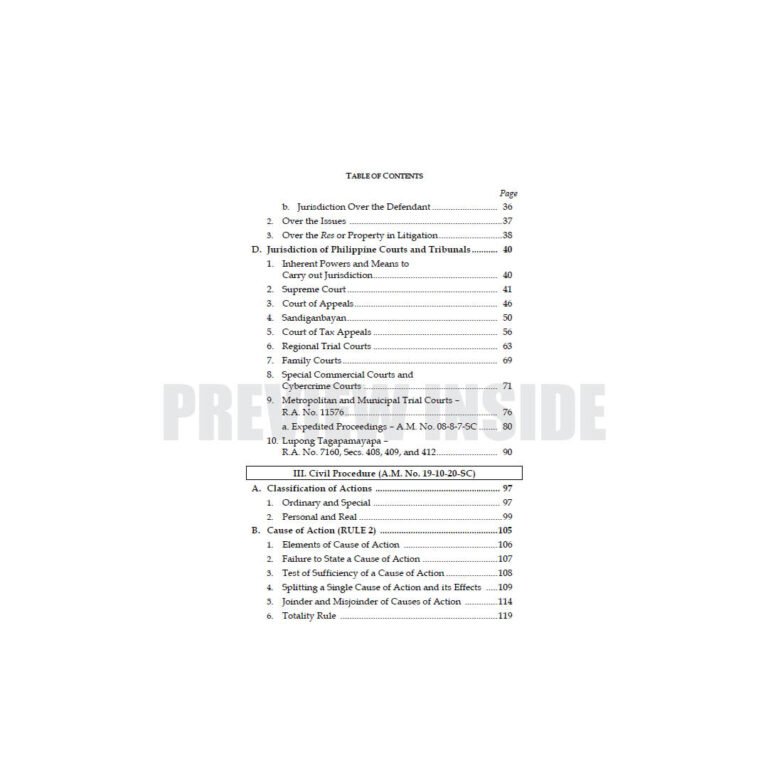 Compendious Bar Reviewer on Remedial Law: Based on Bar Exam Syllabus ...