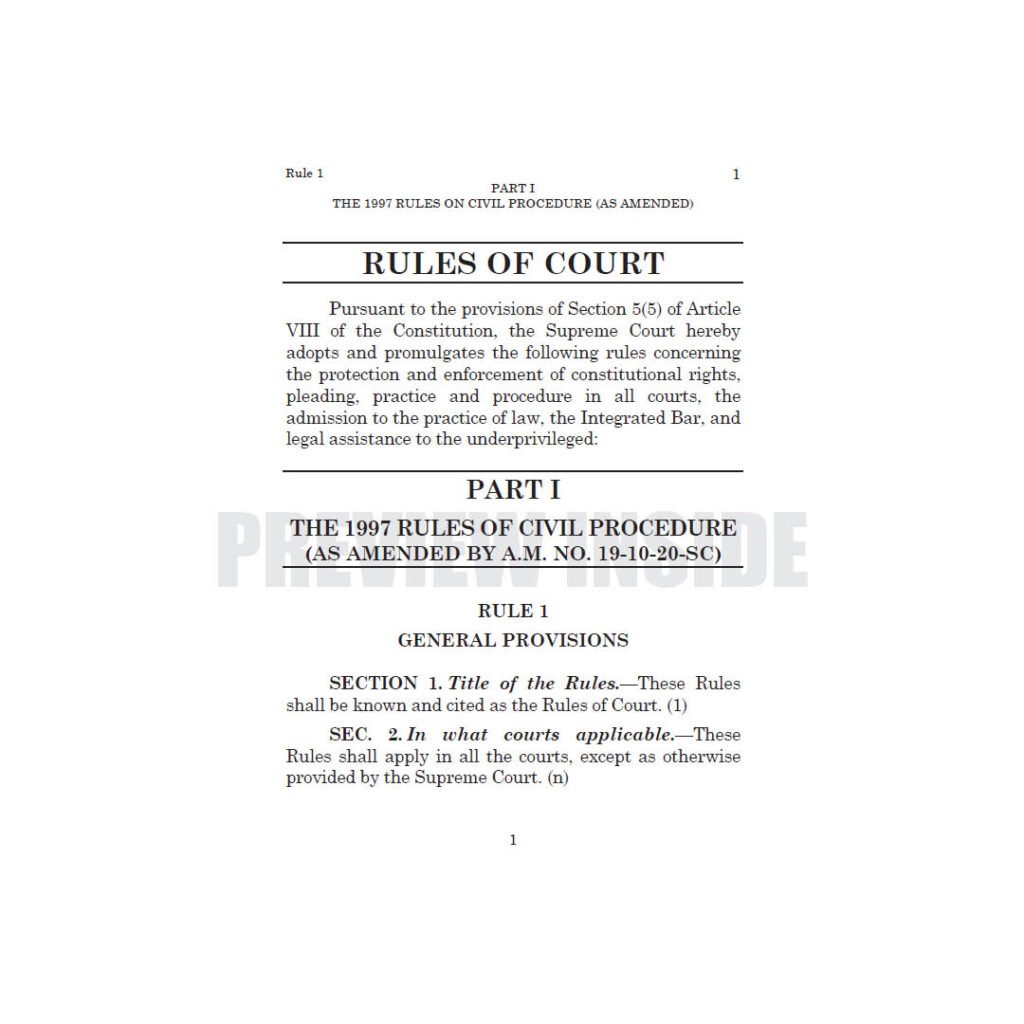 The Revised Rules of Court (Codal) 2026 Edition – Centralbooks