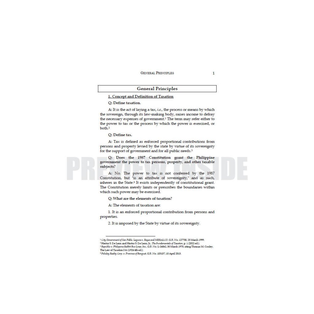 Compendious Bar Reviewer on Taxation Law: Based on Bar Exam Syllabus ...